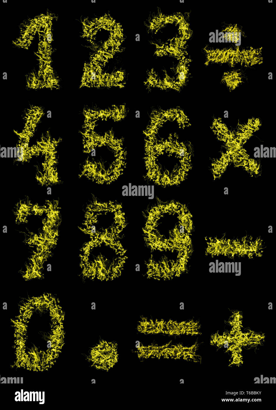 Flame Numbers Cutout Stock Photo - Alamy