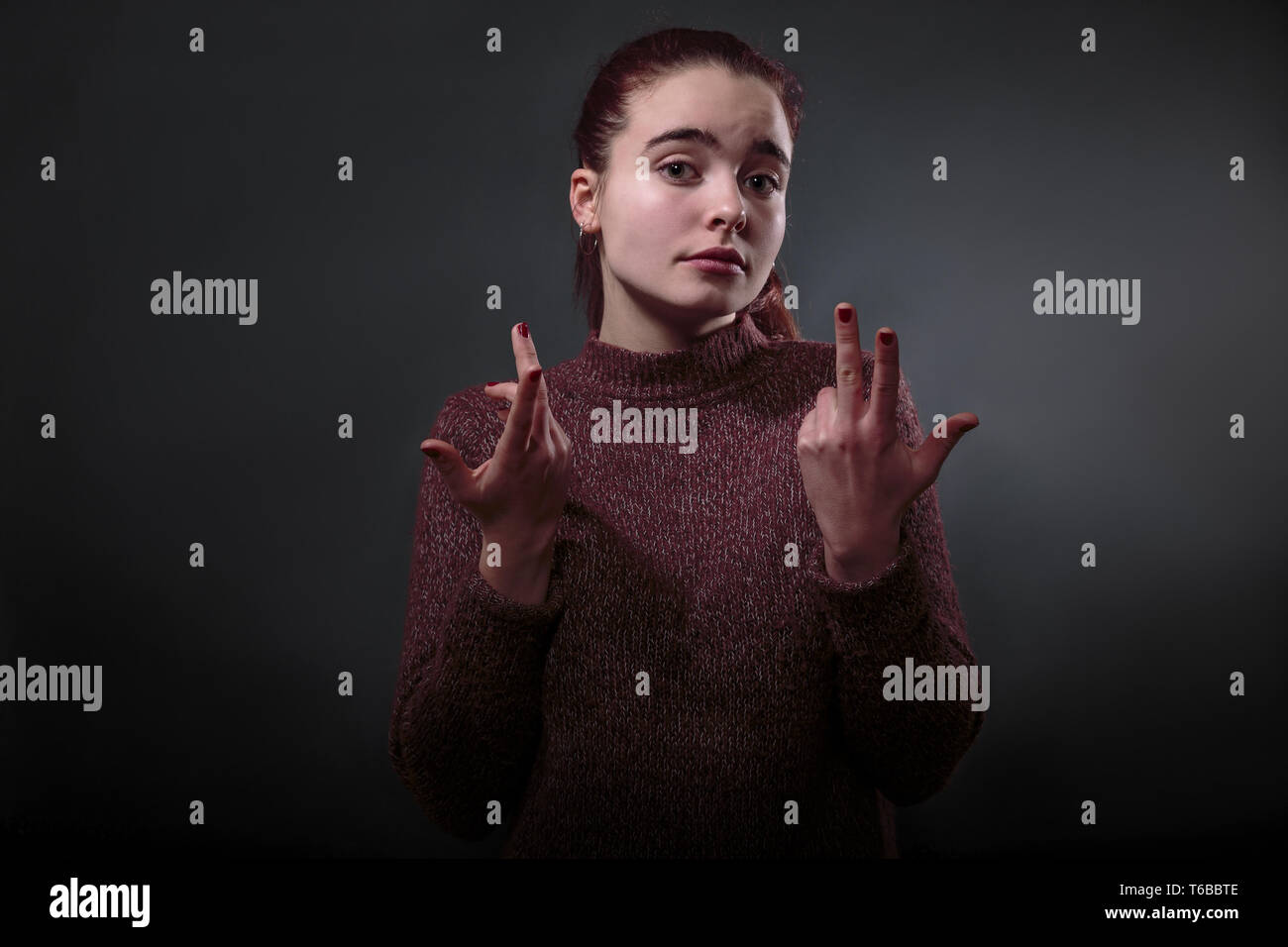 convincing, portrait of a young woman Stock Photo - Alamy