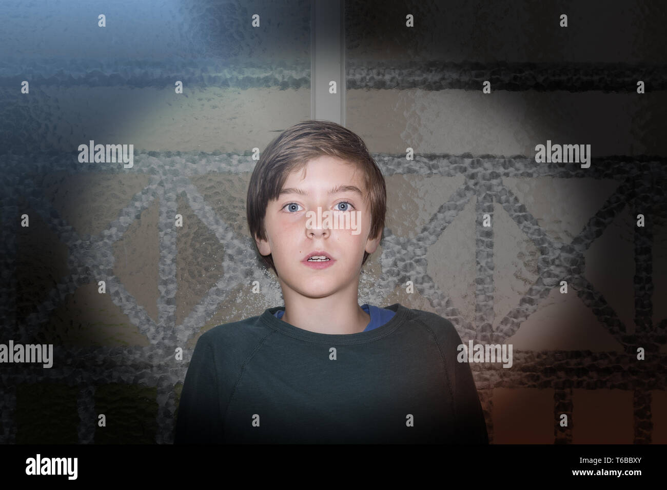 portrait of a boy with hard flash light Stock Photo - Alamy