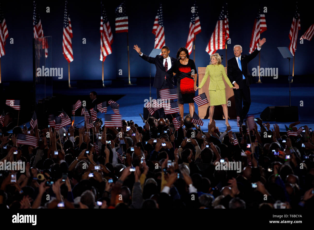 Presidential Candidate Barack Obama holds his acceptance speech on ...