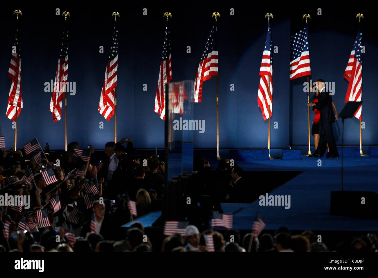 Presidential Candidate Barack Obama holds his acceptance speech on ...
