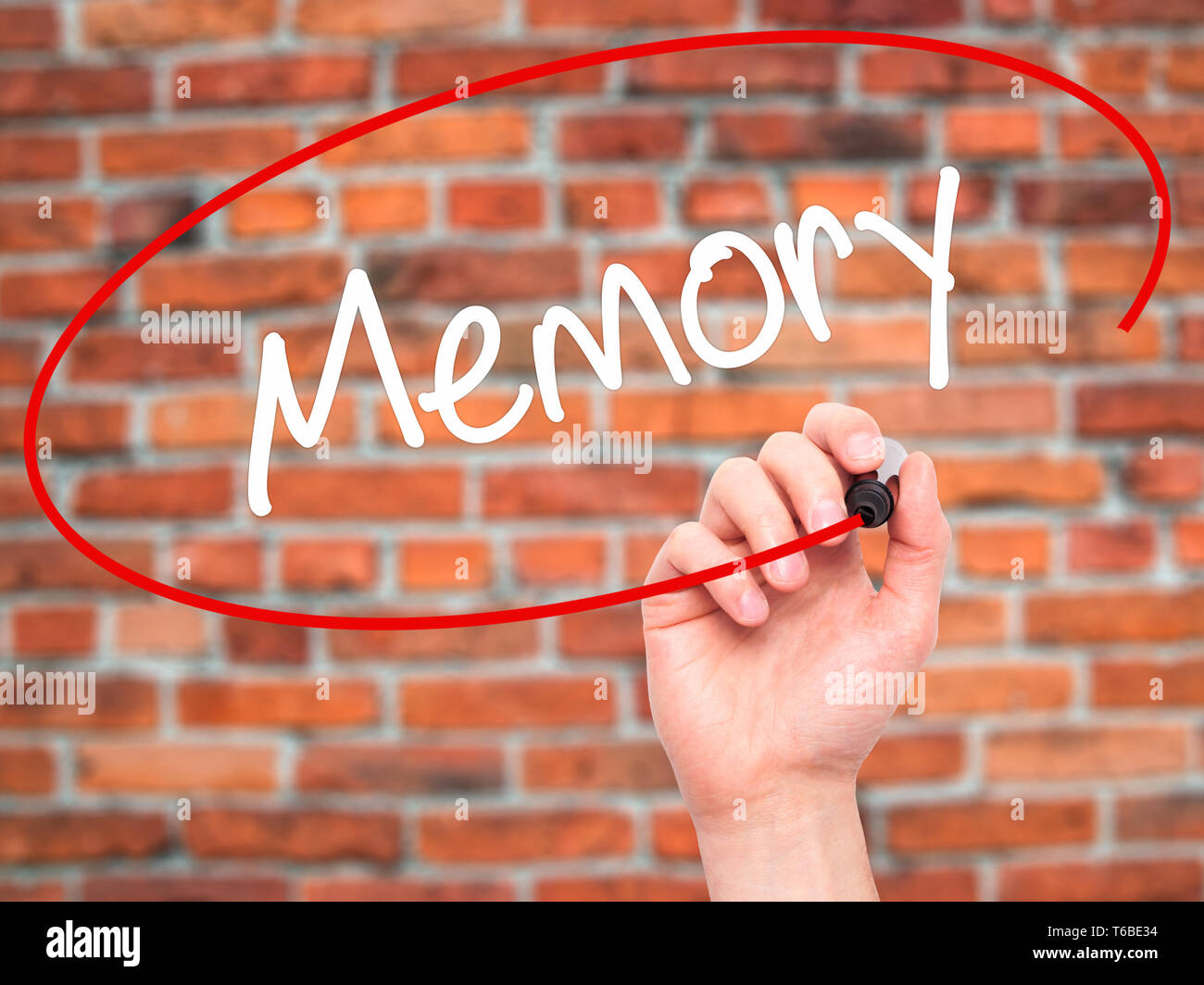 Man Hand writing Memory with black marker on visual screen Stock Photo ...
