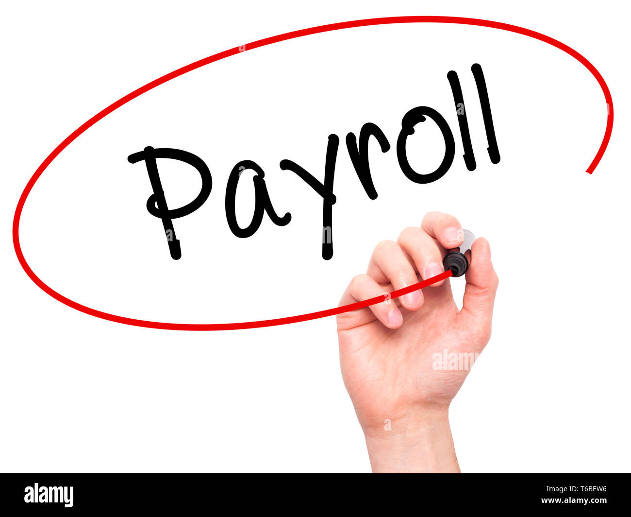 Man Hand writing Payroll with black marker on visual screen Stock Photo ...
