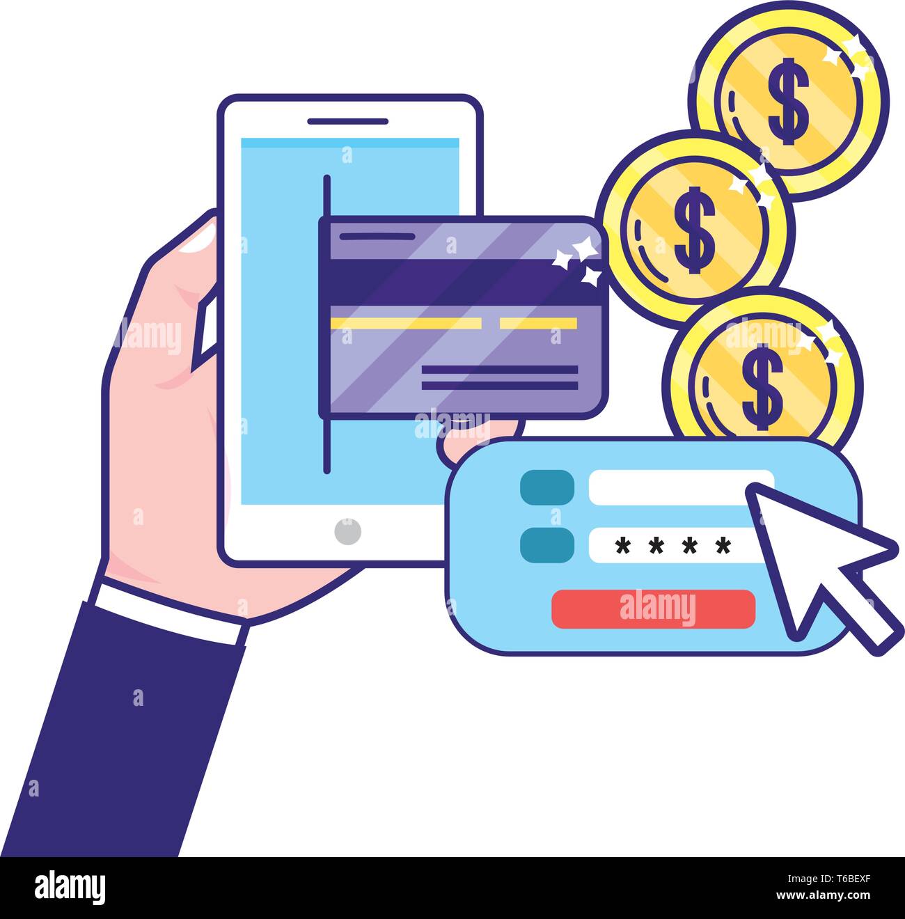 saving money business accounting technology smartphone digital payment ...