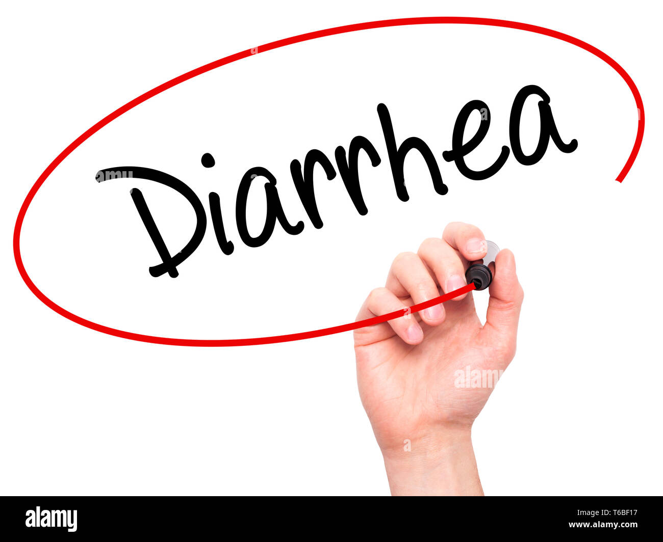 Man Hand writing Diarrhea with black marker on visual screen Stock ...