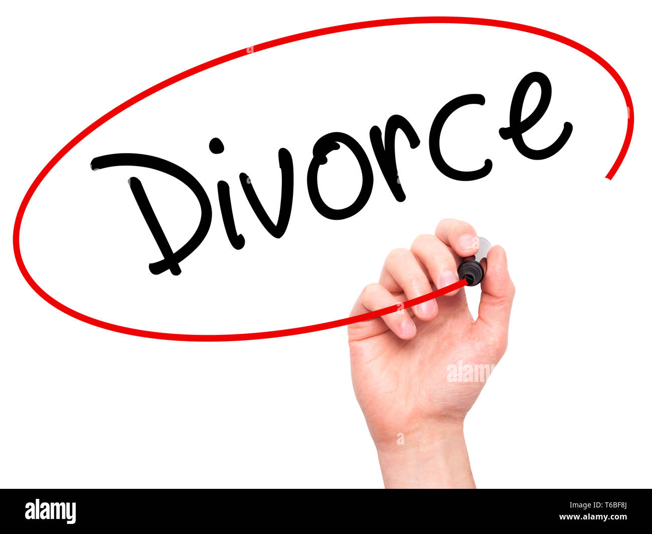 Man Hand writing Divorce with black marker on visual screen Stock Photo ...