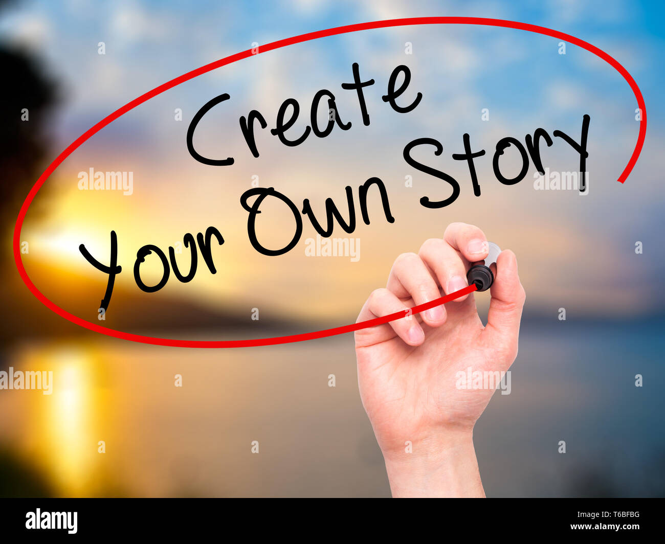 Man Hand writing Create Your Own Story with black marker on visual ...