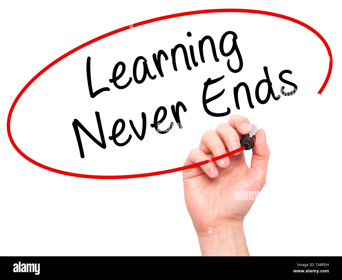 Learning never ends man writing hi-res stock photography and images - Alamy