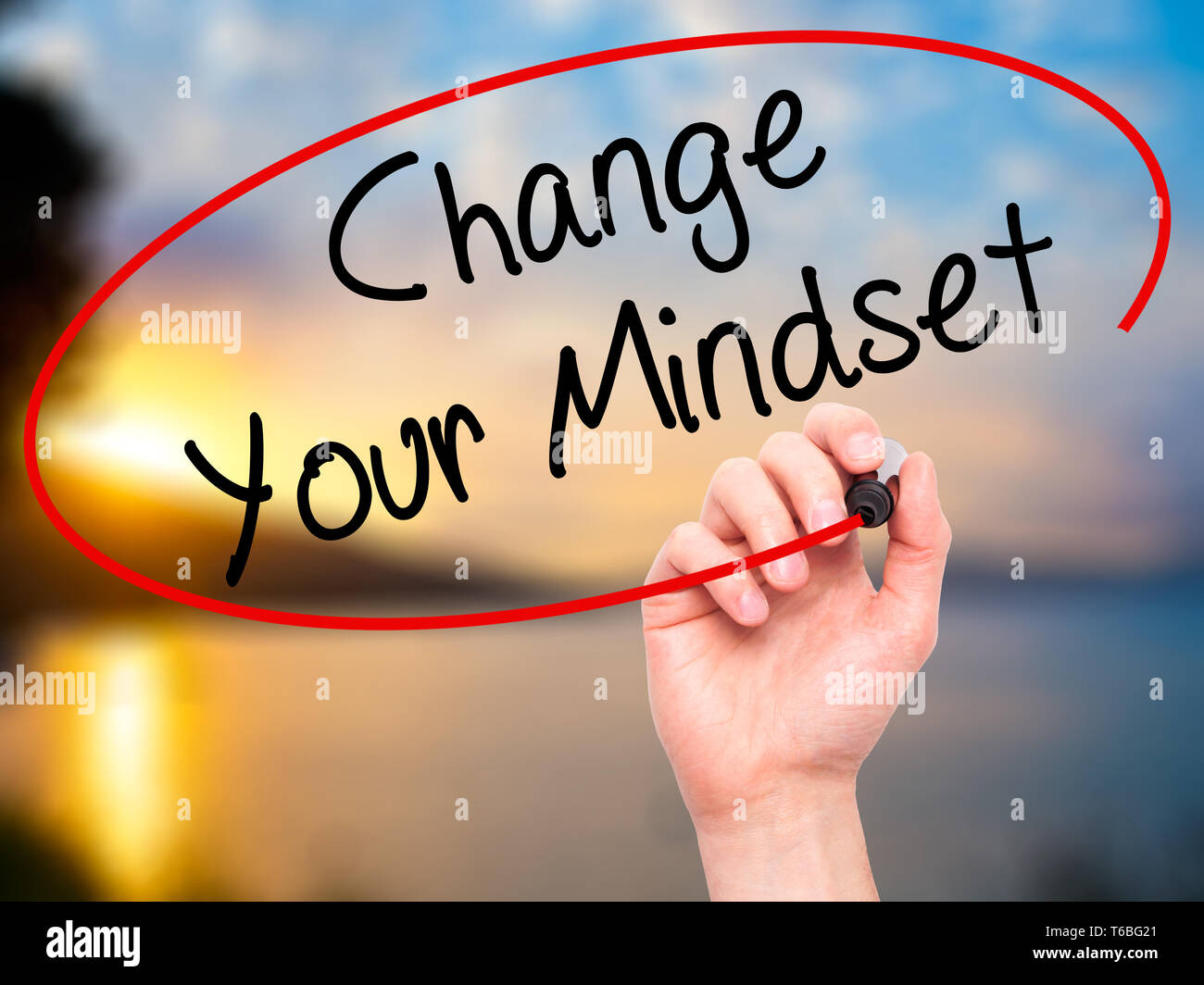 Man Hand writing Change Your Mindset with black marker on visual screen ...