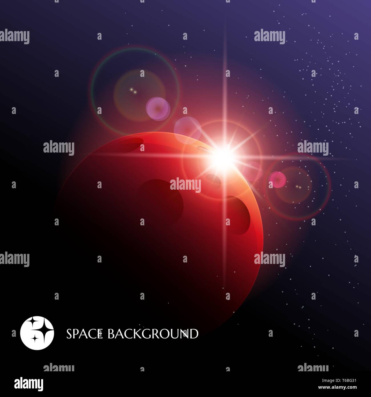Cosmic view blue planet Stock Vector Images - Alamy