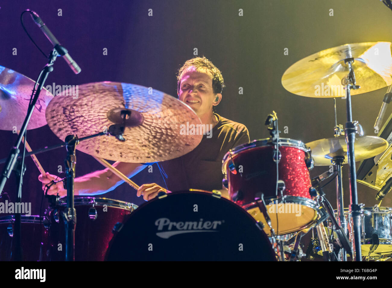 Denmark, Roskilde - June 17, 2018. English drummer Luke Bullen performs ...