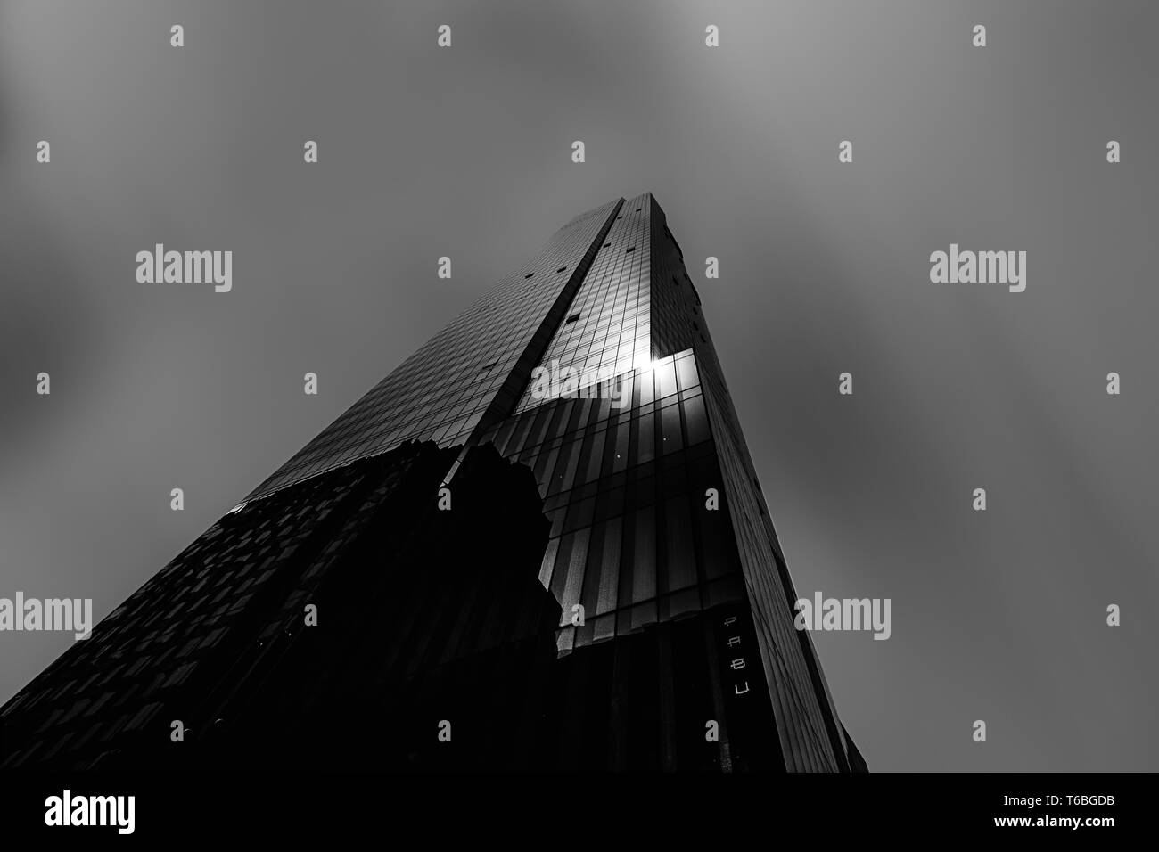 Beautiful low angle shot of a tall skyscraper Stock Photo - Alamy