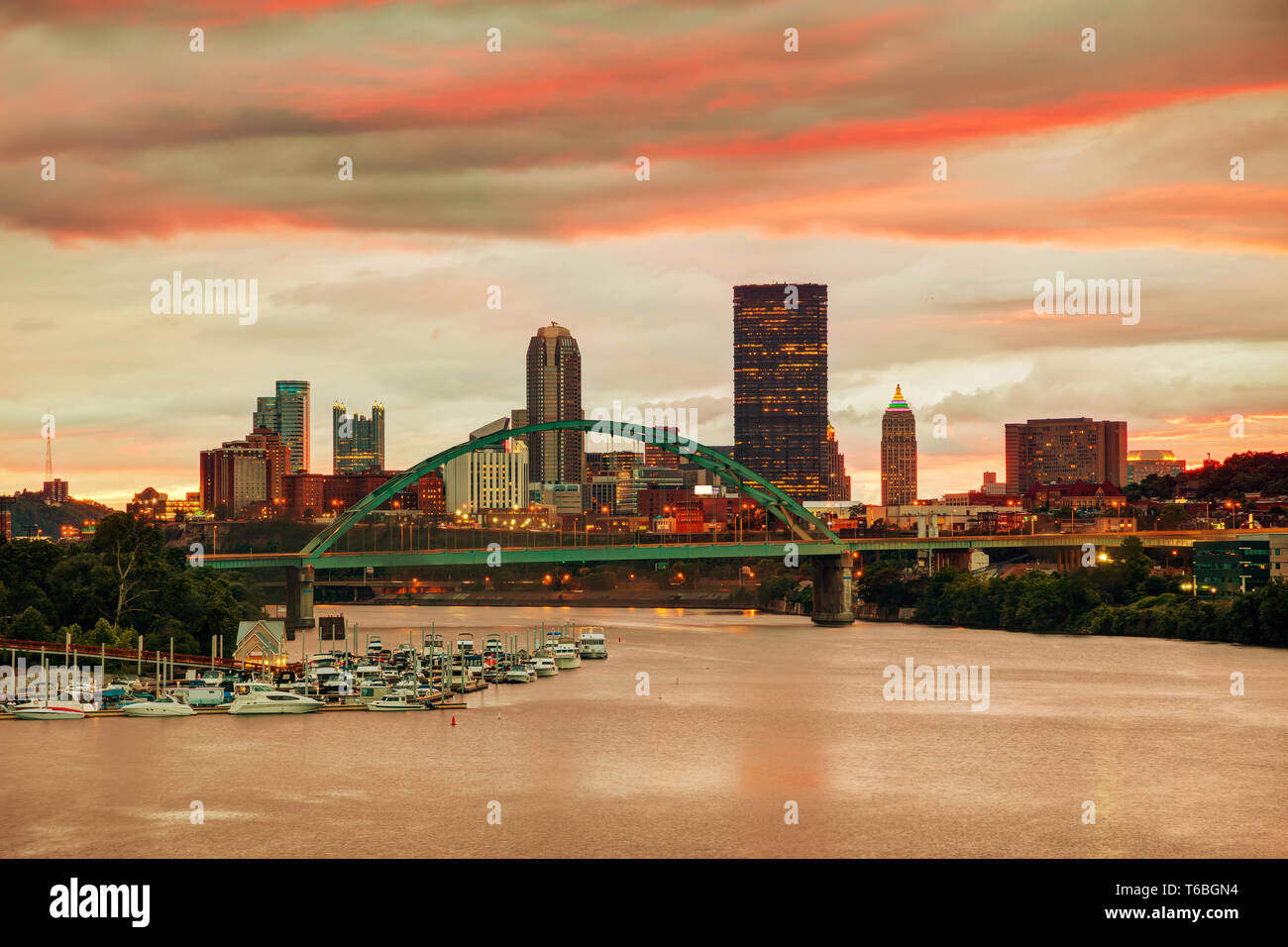 Pittsburgh cityscape with the Ohio river Stock Photo - Alamy