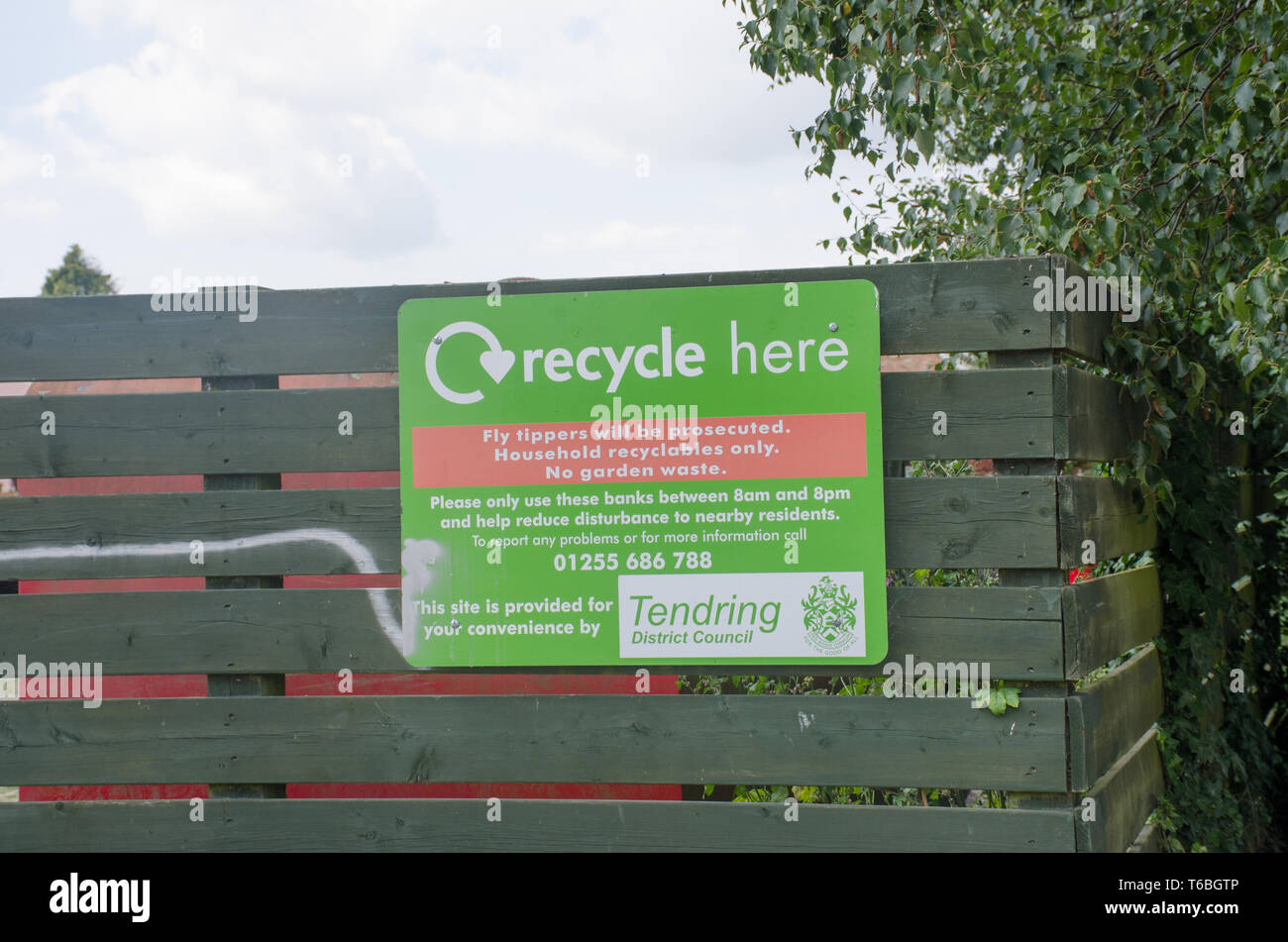 Sign for recycling point Stock Photo - Alamy