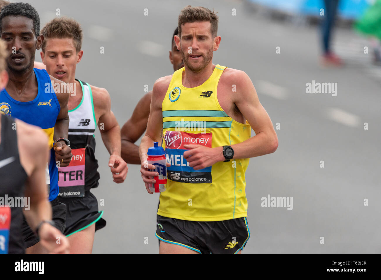 Jonathan Mellor of Britain racing at the Virgin Money London Marathon ...