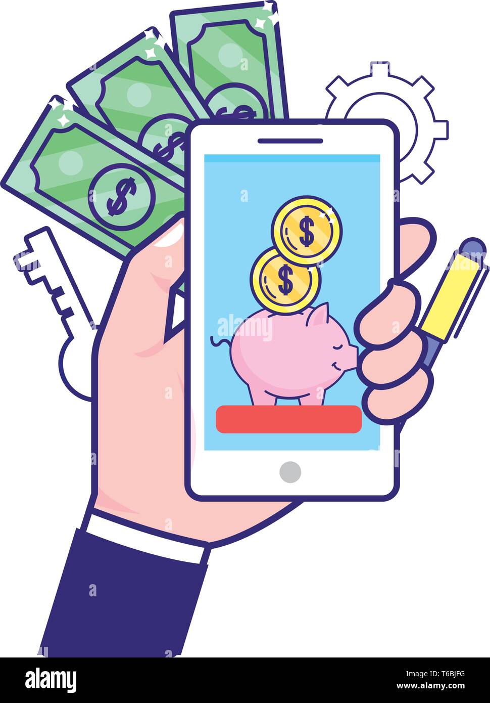 saving money business accounting technology smartphone digital payment ...