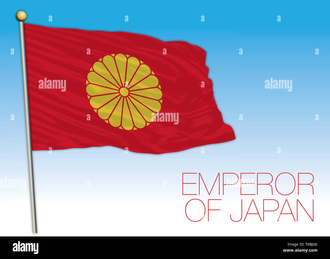 Emperor of Japan flag, Japan, vector illustration Stock Vector Image ...
