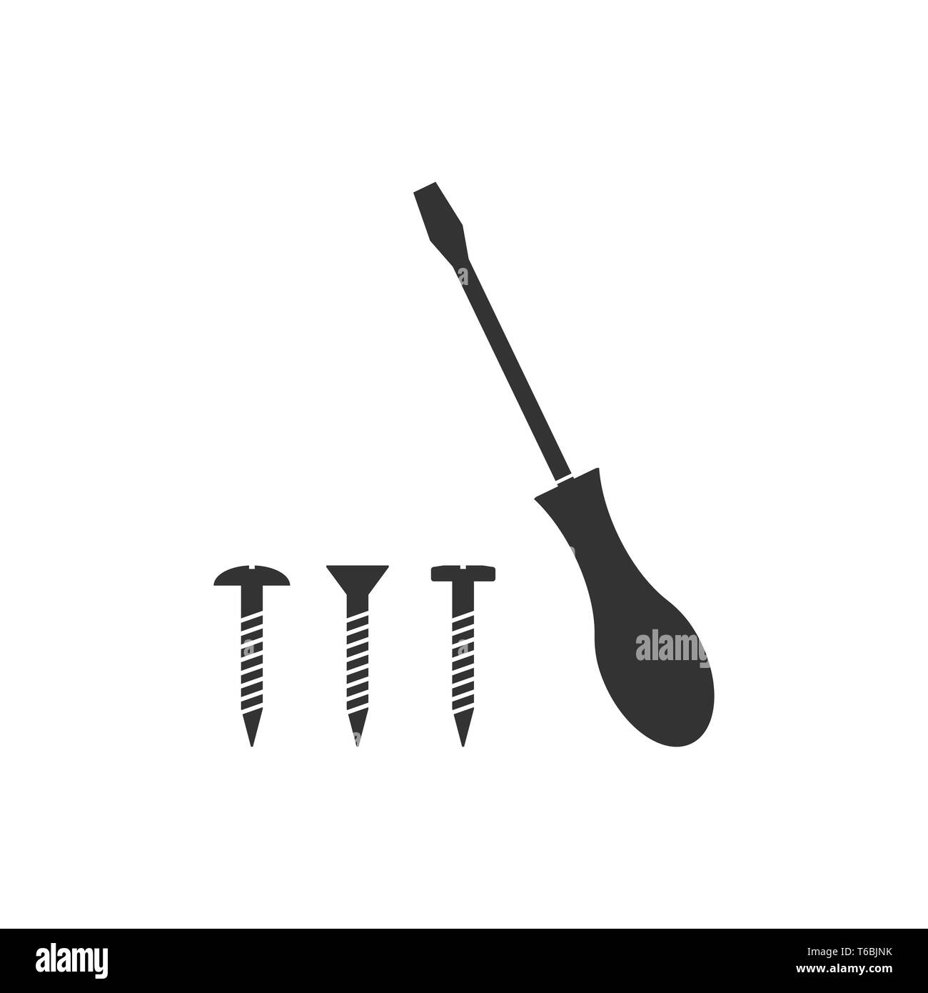 Vector illustration, flat design. Screwdriver screw icon Stock Vector ...