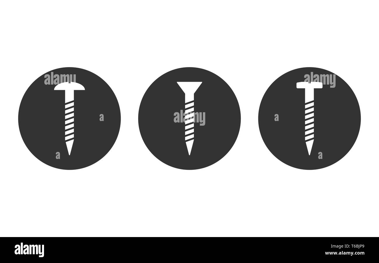 Vector illustration, flat design. Hardware screw icon Stock Vector ...