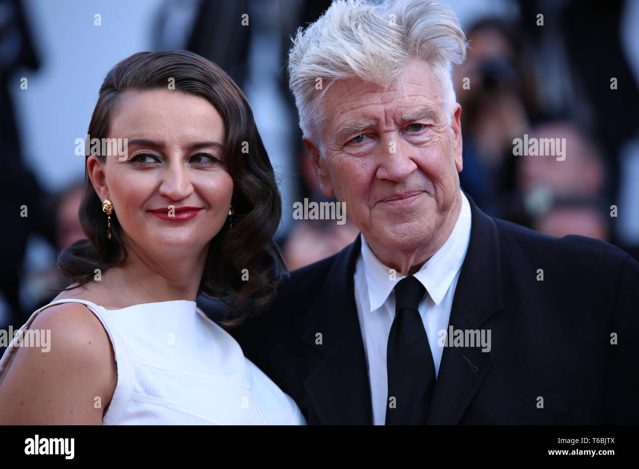 CANNES, FRANCE – MAY 28, 2017: Emily Stofle and David Lynch attends the ...