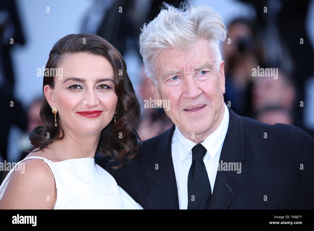 CANNES, FRANCE – MAY 28, 2017: Emily Stofle and David Lynch attends the ...