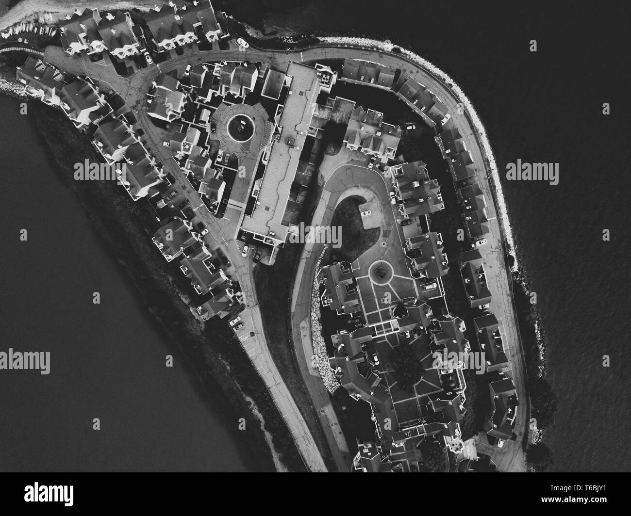 Grand canal square aerial view Black and White Stock Photos & Images ...
