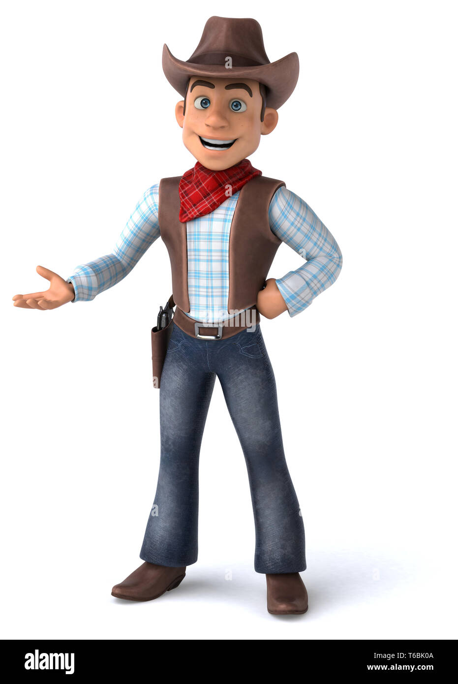 Fun Cowboy - 3D Illustration Stock Photo - Alamy
