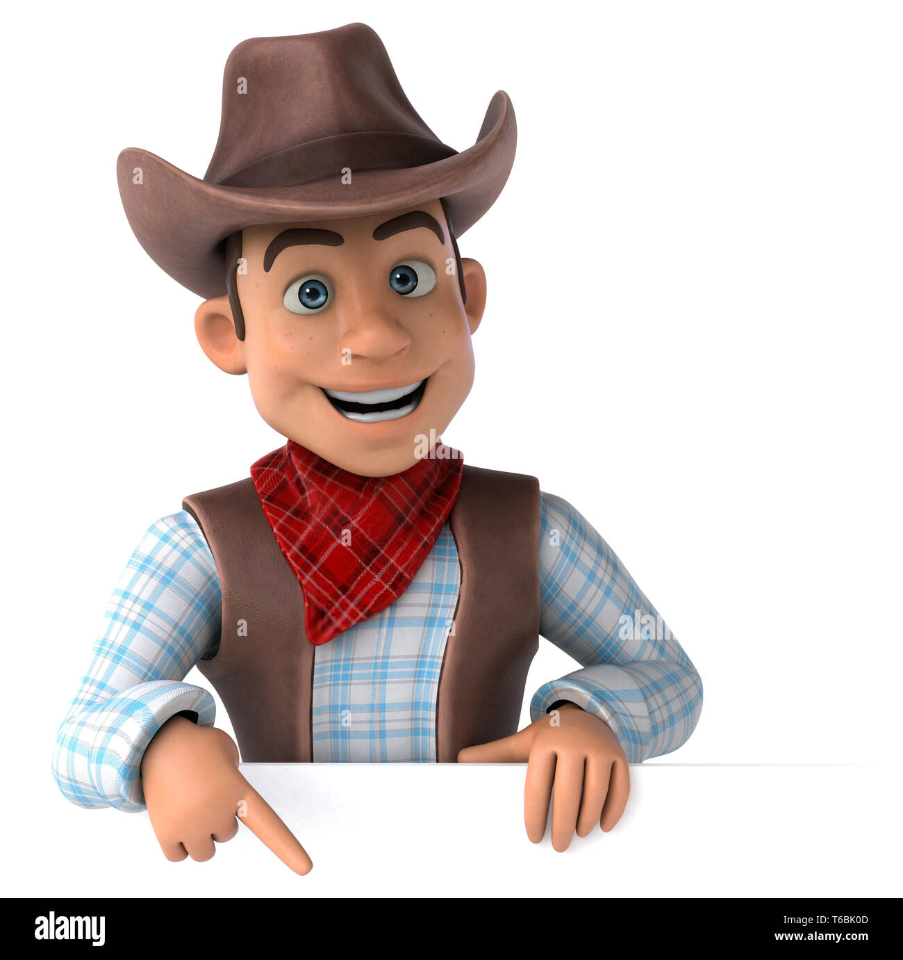 Fun Cowboy - 3D Illustration Stock Photo - Alamy