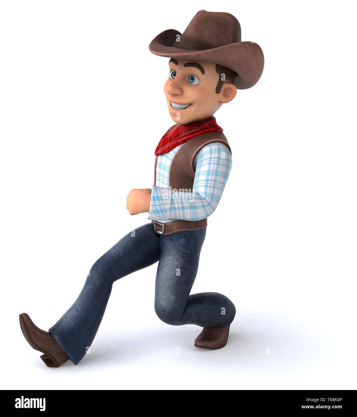 Fun Cowboy - 3D Illustration Stock Photo - Alamy