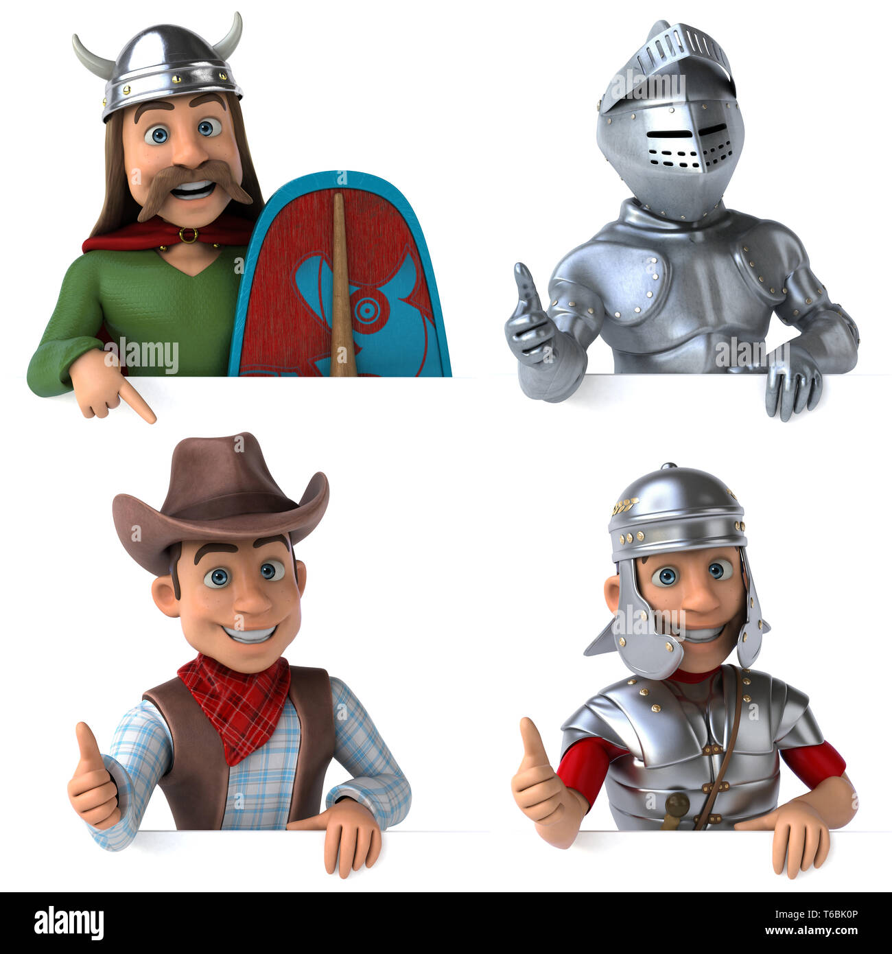 Historic iconic figures - 3D Illustration Stock Photo - Alamy