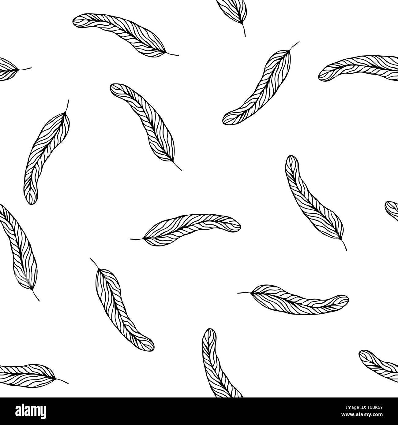 Repeating leaf pattern Black and White Stock Photos & Images - Alamy
