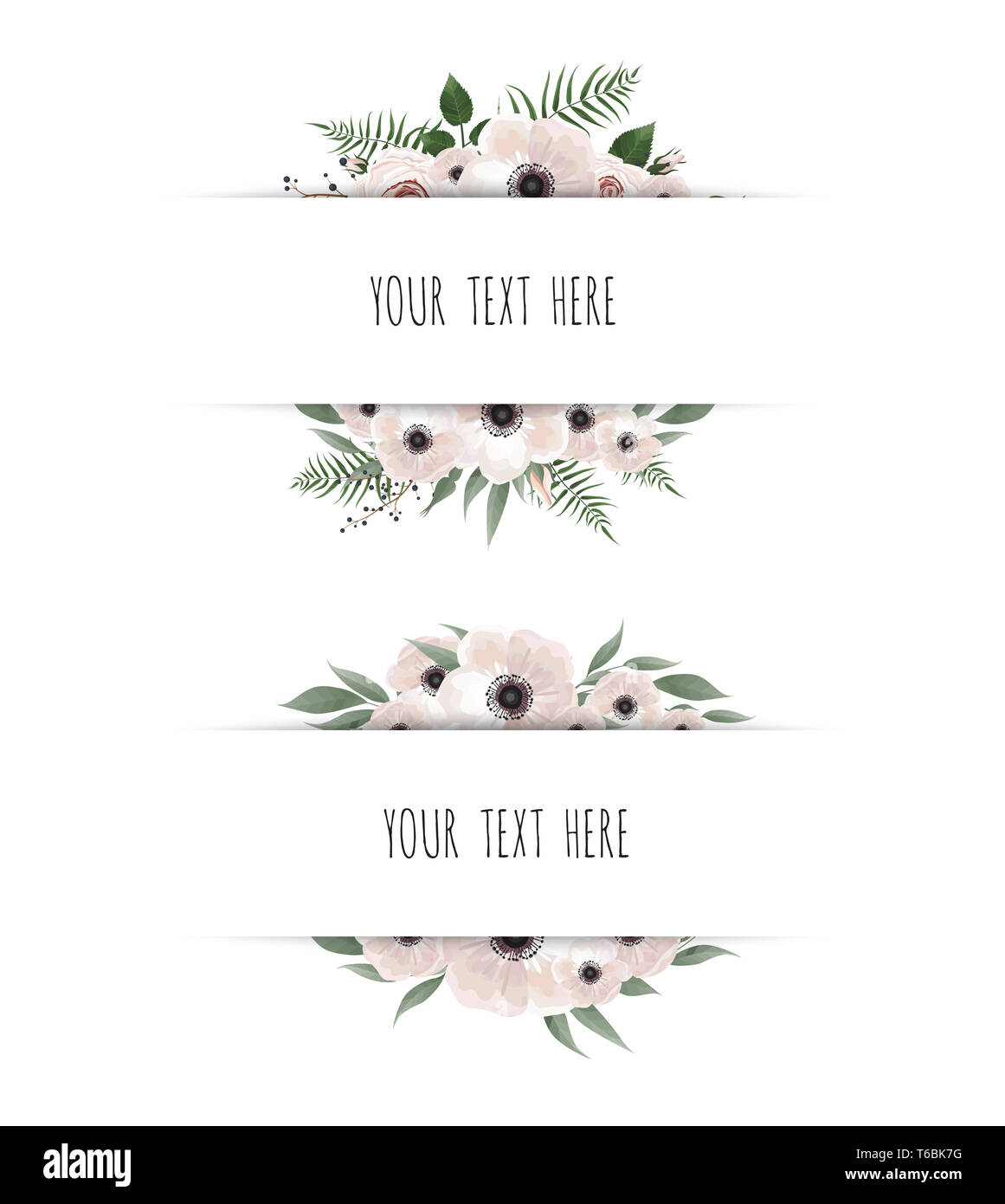 Horisontal botanical design banner. Pink rose, eucalyptus, succulents ...