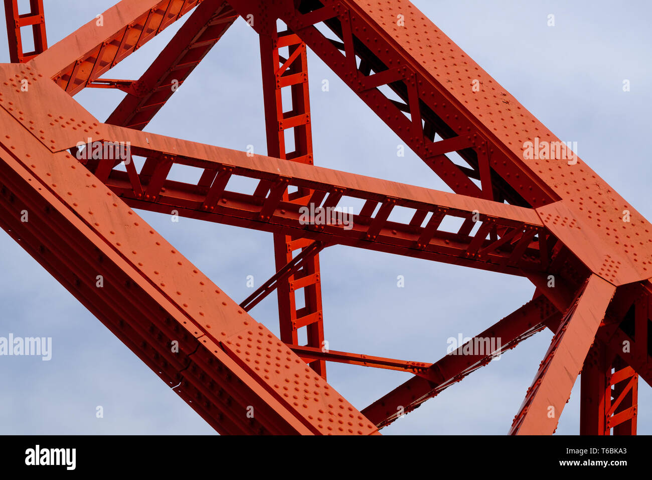 An up close intricate view of the base of Japan's iconic Tokyo Tower ...
