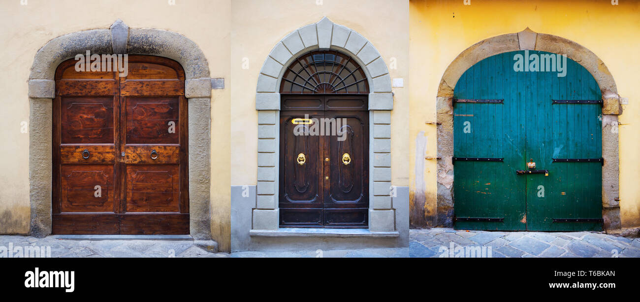 ancient doors; Historical Old Gates set Stock Photo - Alamy