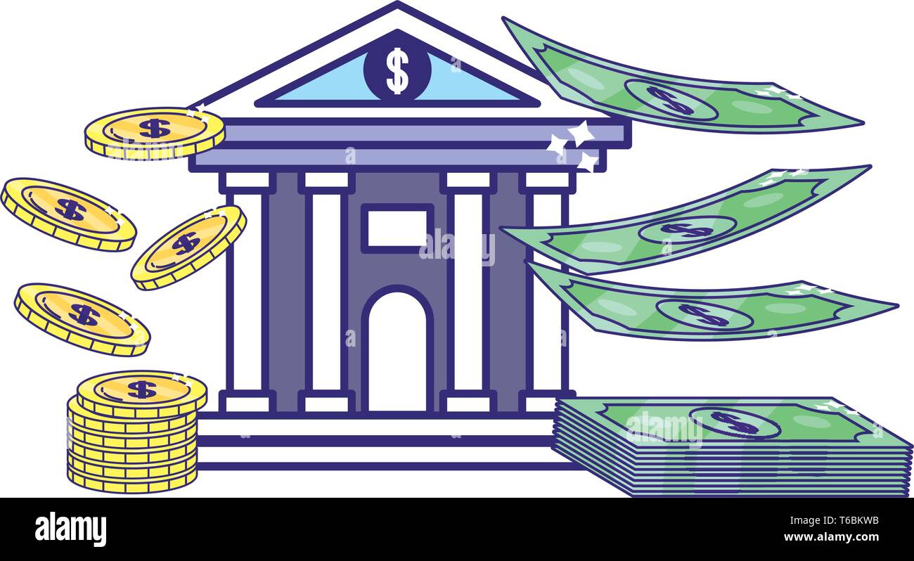 saving money finance business bank elements cartoon vector illustration ...