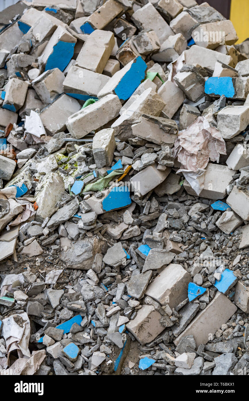 Broken gray bricks Stock Photo - Alamy