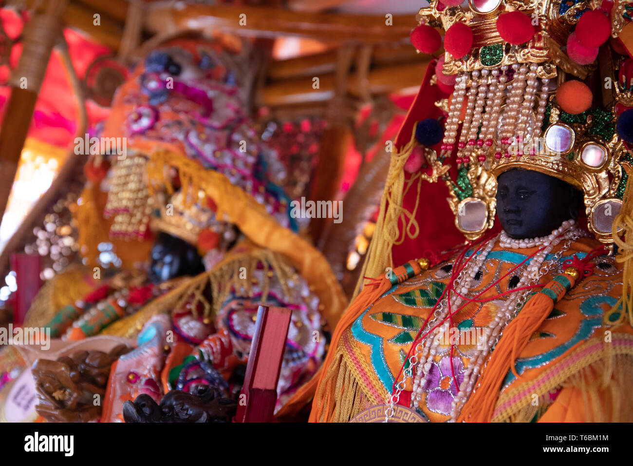 Mazu statue from Ciyou Temple in Taipei sits inside a palanquin during ...