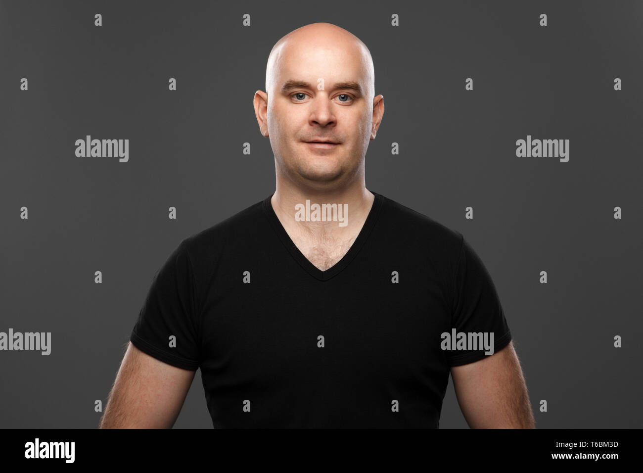 Bald Man In A T shirt Stock Photo Alamy bald-man-in-a-t-shirt-stock-photo-alamy