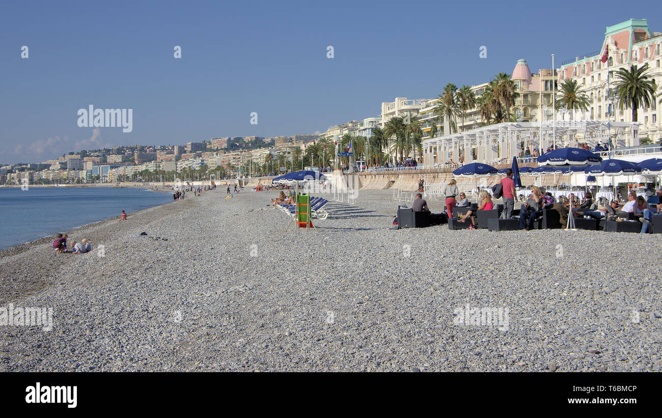 On the beach in Nice, France Stock Photo - Alamy