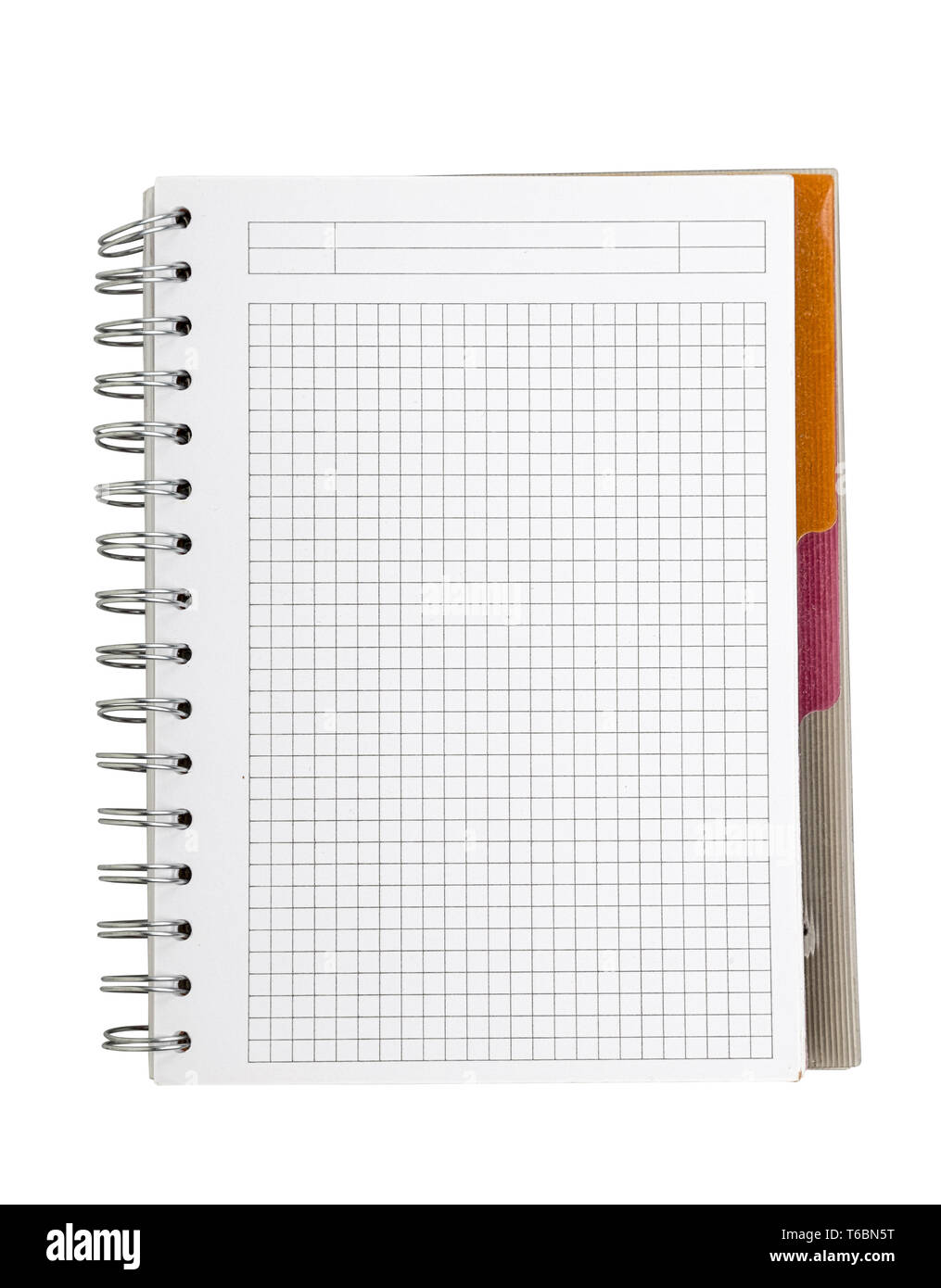 checked empty note book with ring binder Stock Photo - Alamy