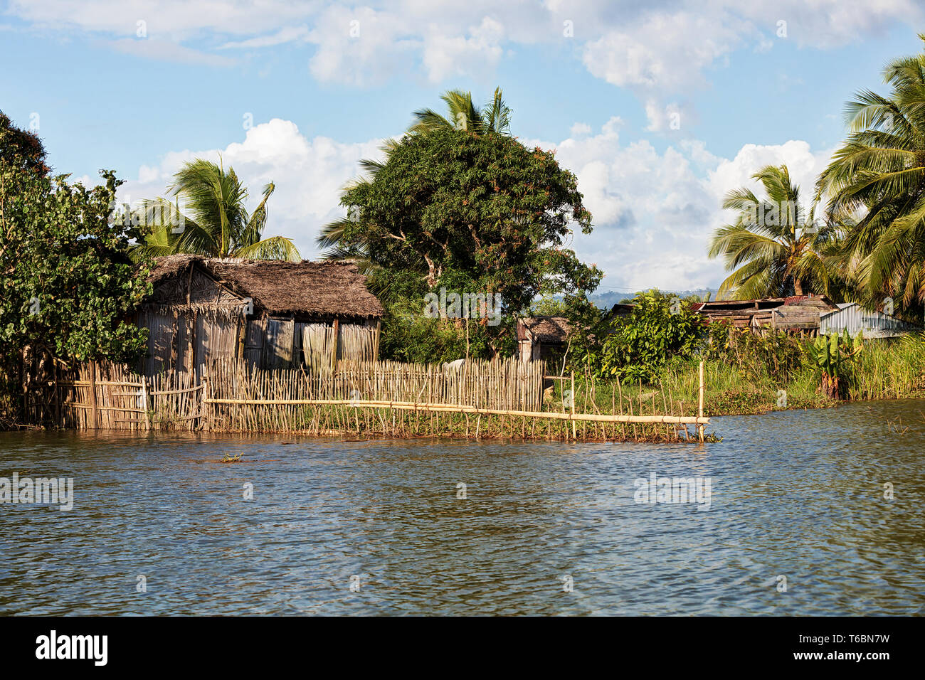 Madagascar traditional rural landscape with hut Stock Photo - Alamy
