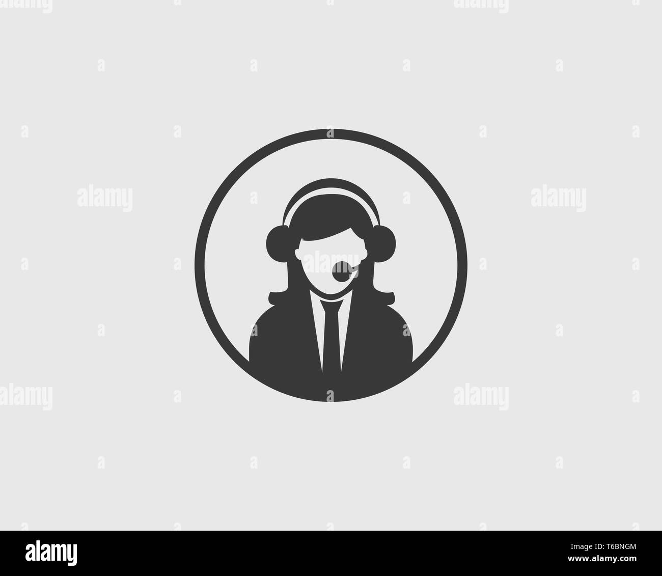 Customer service icon on gray Background Stock Vector Image & Art - Alamy