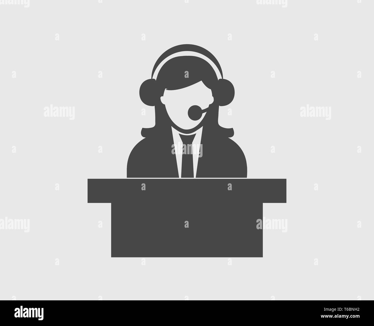 Customer service icon on gray Background Stock Vector Image & Art - Alamy