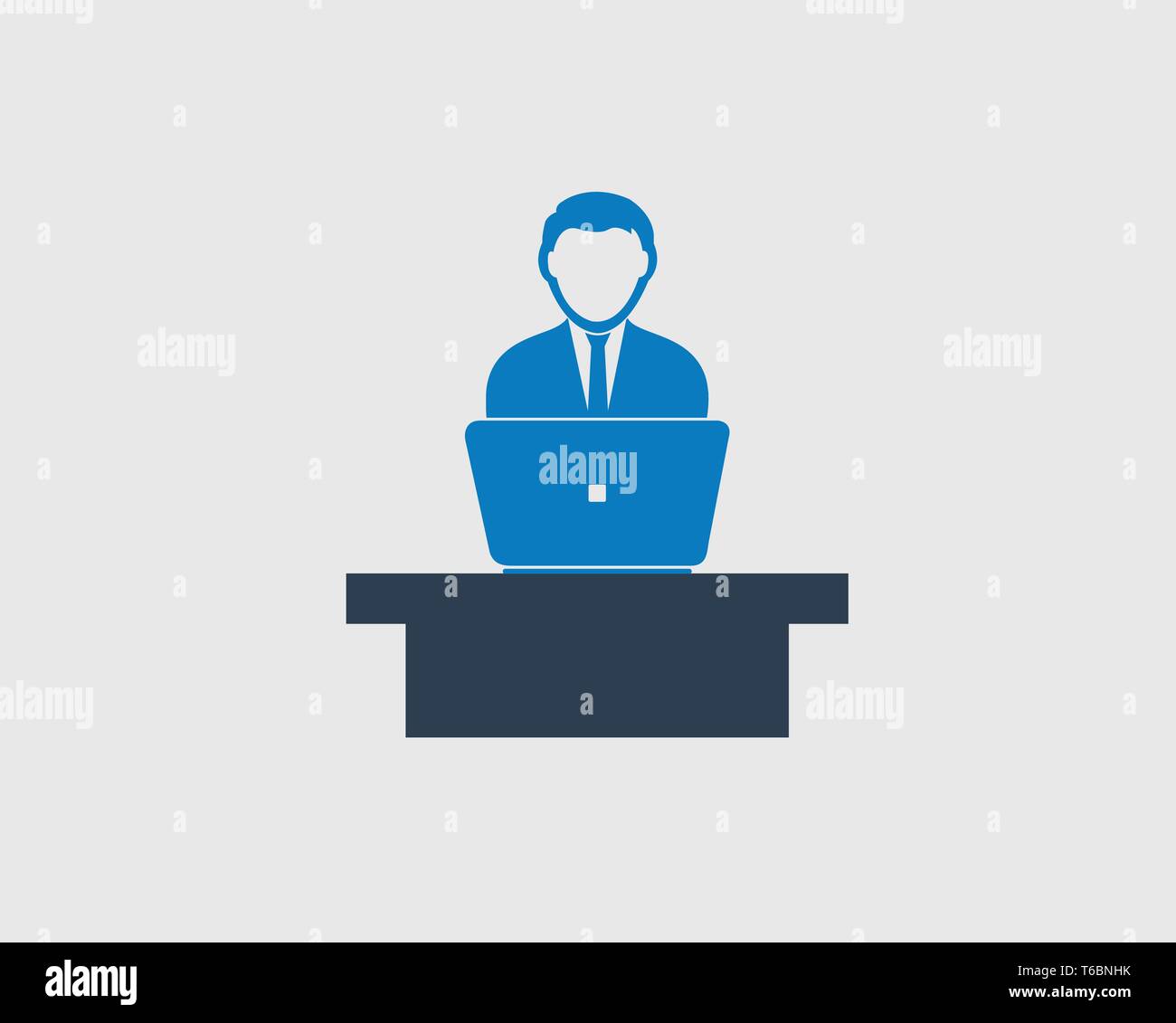 Man behind laptop screen Stock Vector Images - Alamy