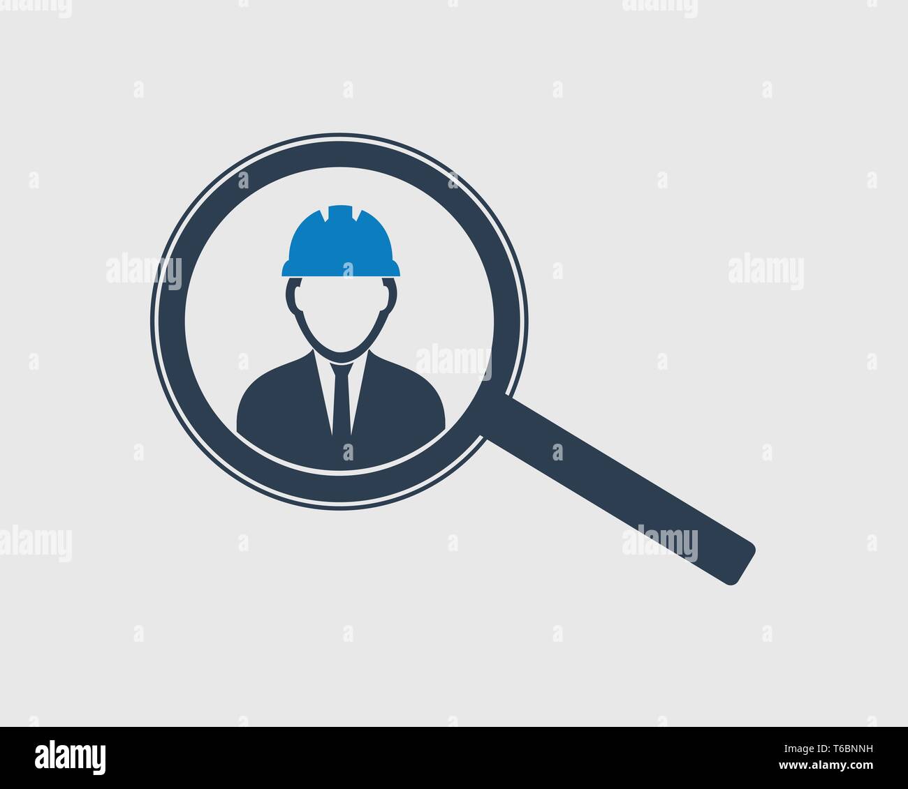 Magnifying glass and engineer Stock Vector Images - Alamy