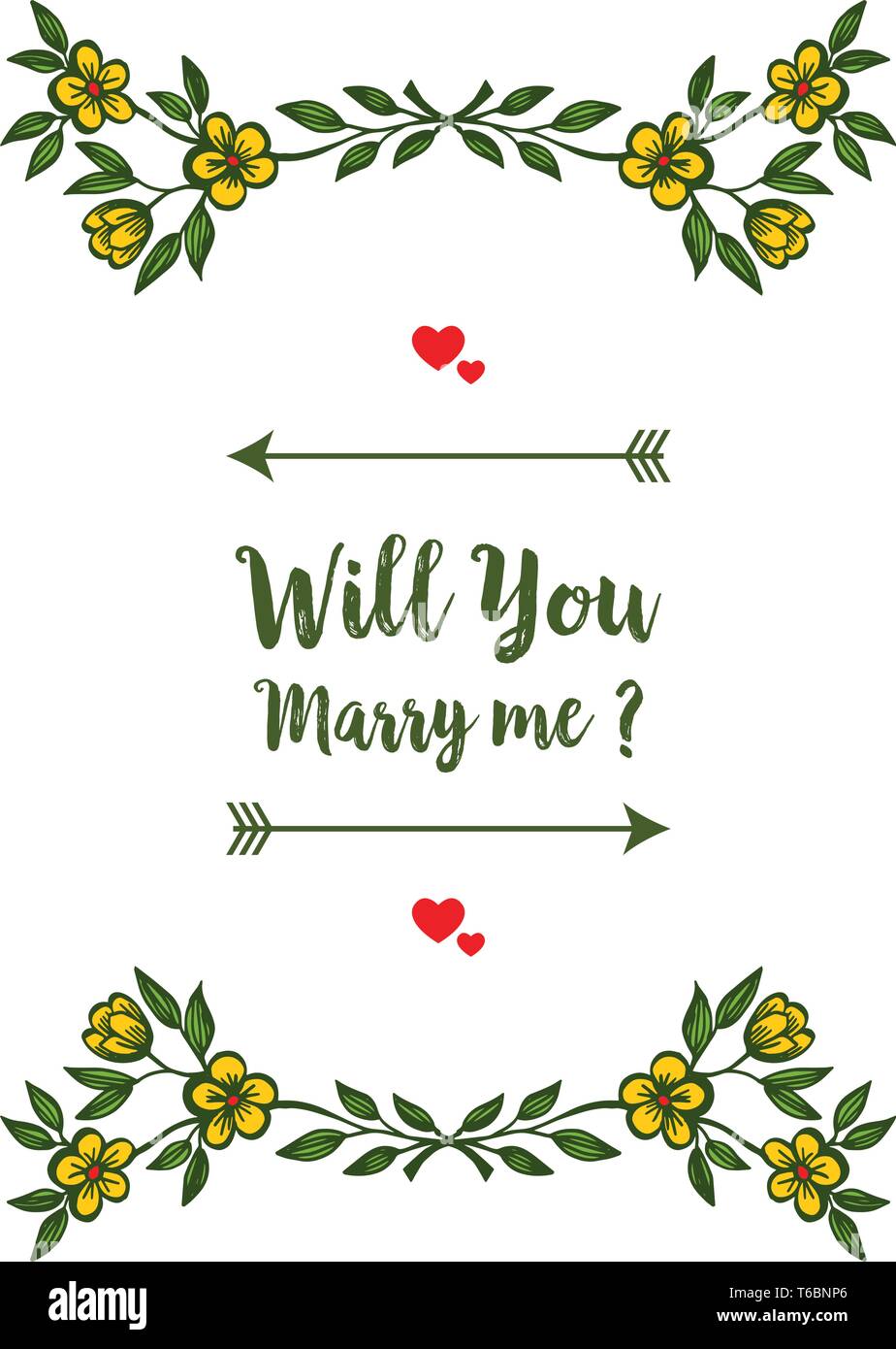 Vector illustration invitation card will you marry me with elegant ...