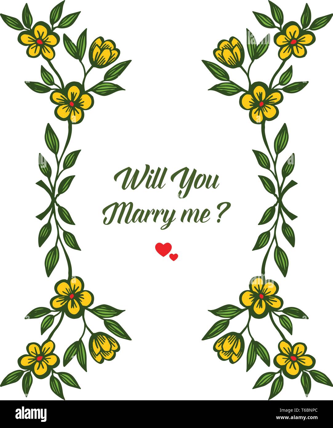 Vector illustration invitation card will you marry me with elegant ...