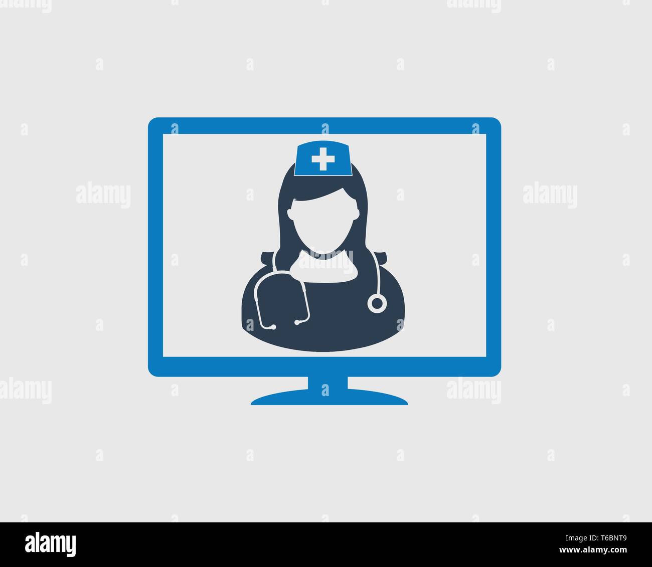 Online Nursing help icon on gray background Stock Vector Image & Art ...