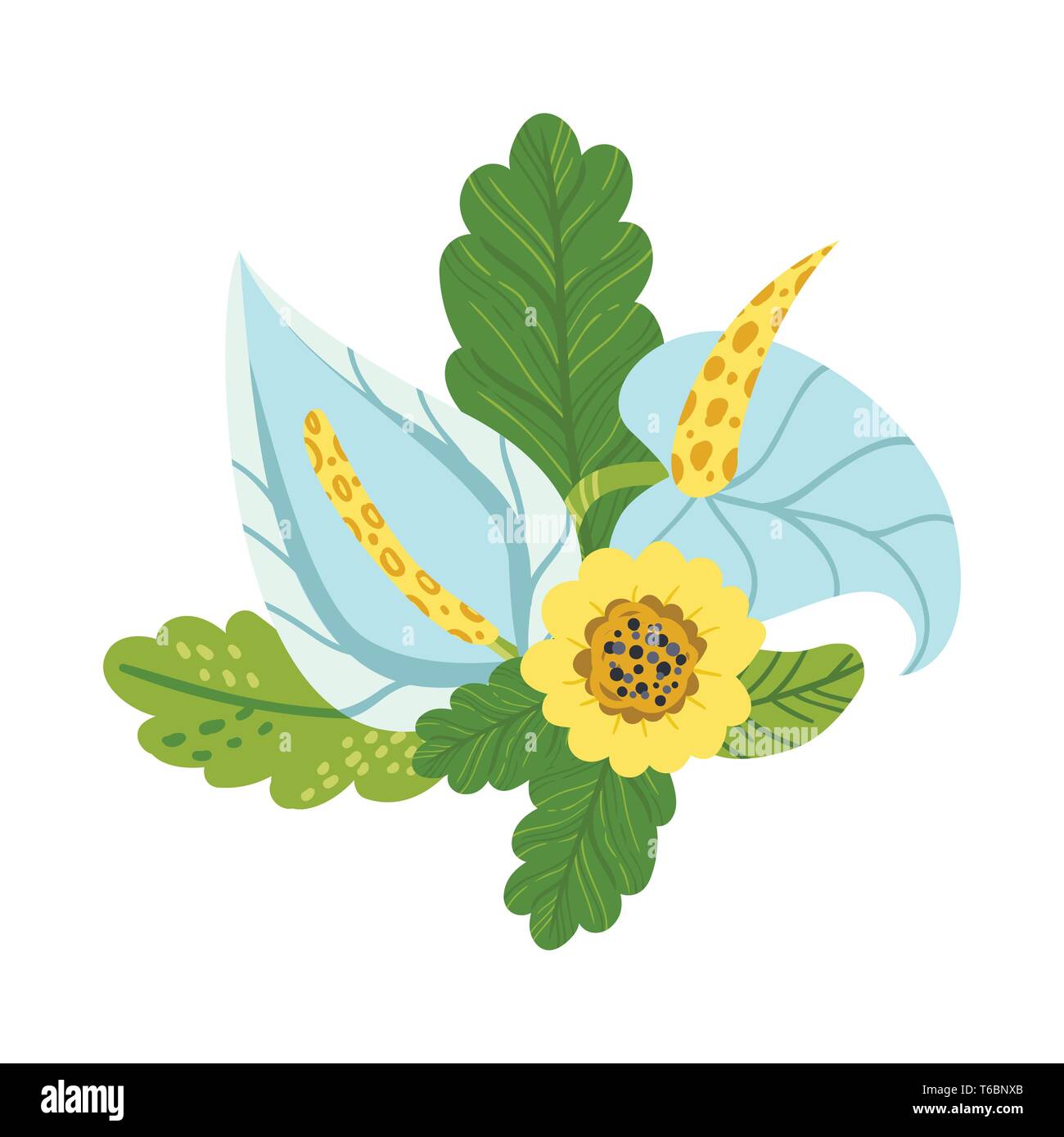 Bouquet colorful leaves wild Stock Vector Images - Alamy