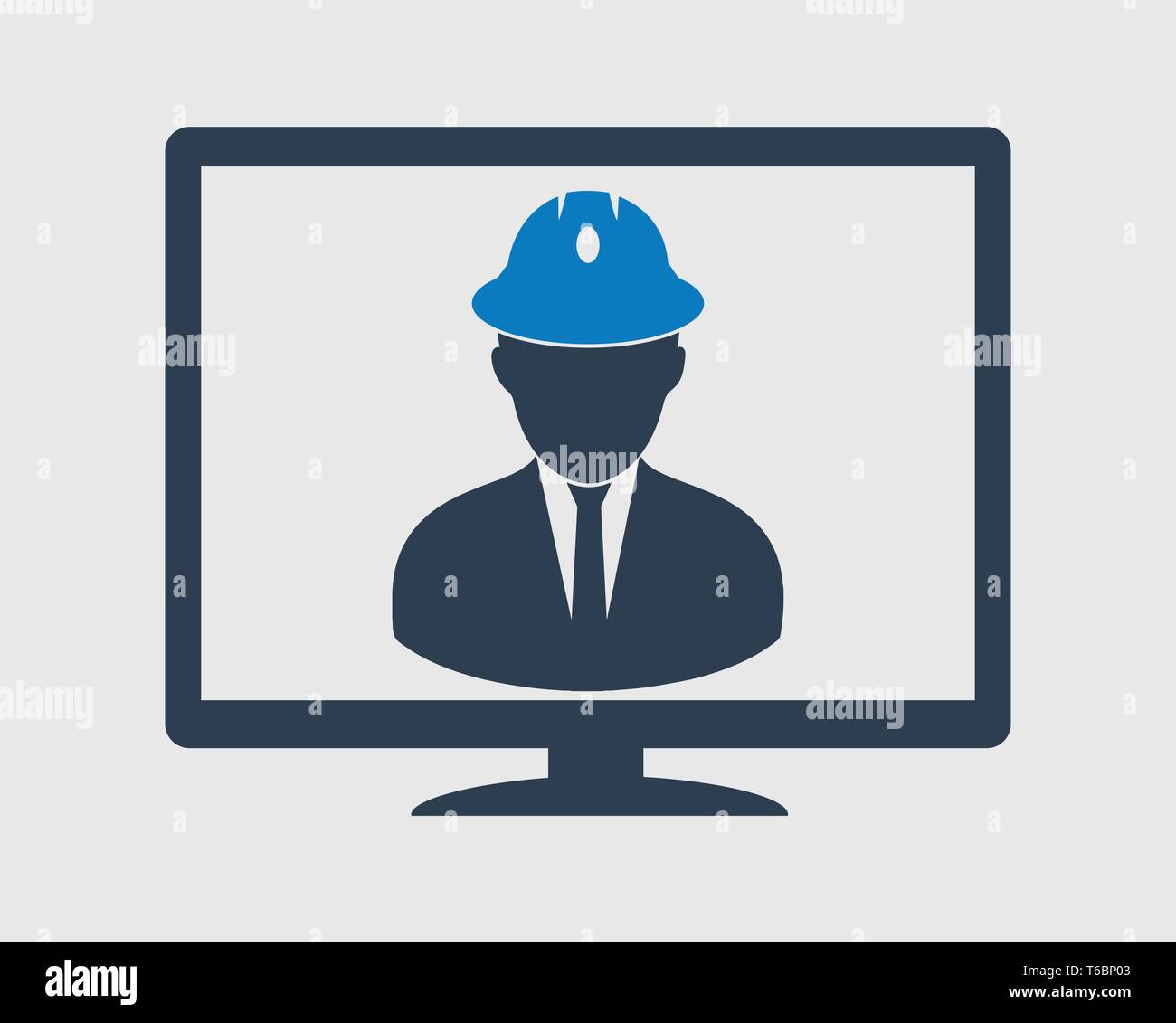 Online Engineer Team Icon. Male and Female Symbols on computer monitor ...